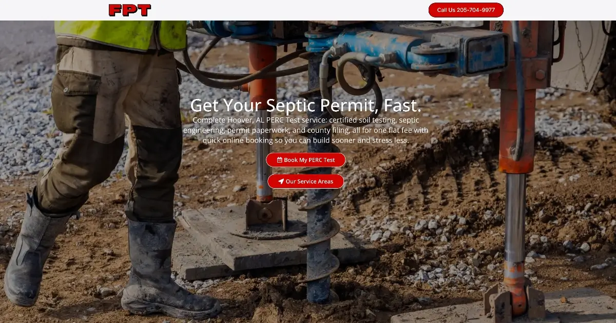 Perc Test in Hoover, AL | Soil Testing for Septic Permits